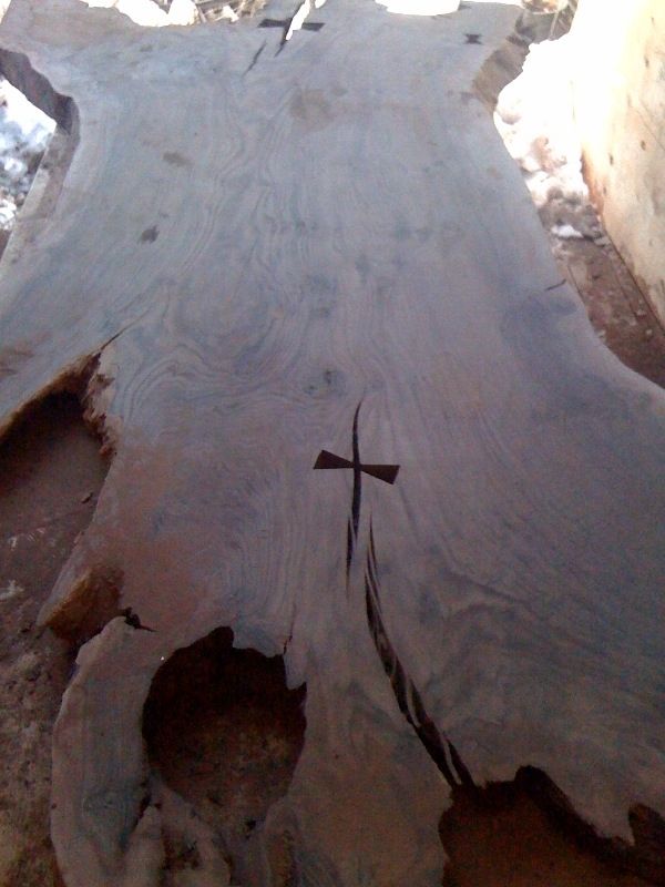 Hand Crafted Custom Walnut Slab Dining Table Or Desk by Creation ...