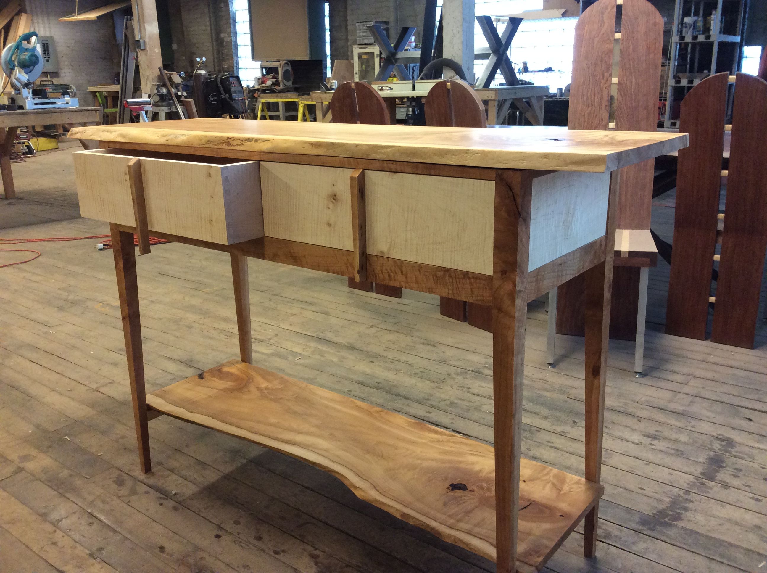 Custom Curly Maple Side Table by Donald Mee Designs | CustomMade.com