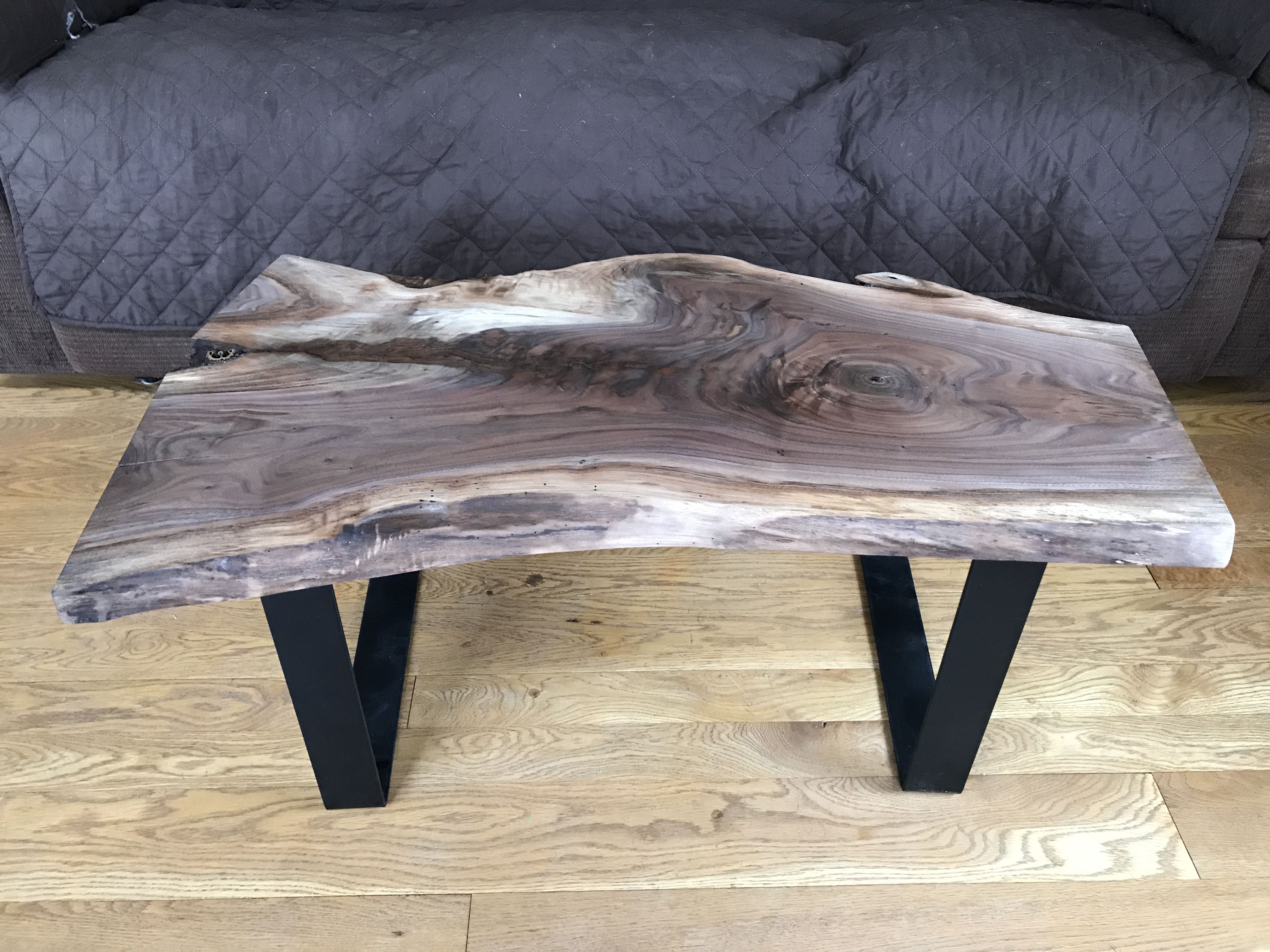 Buy a Hand Crafted Live Edge Walnut Coffee Table, made to order from ...