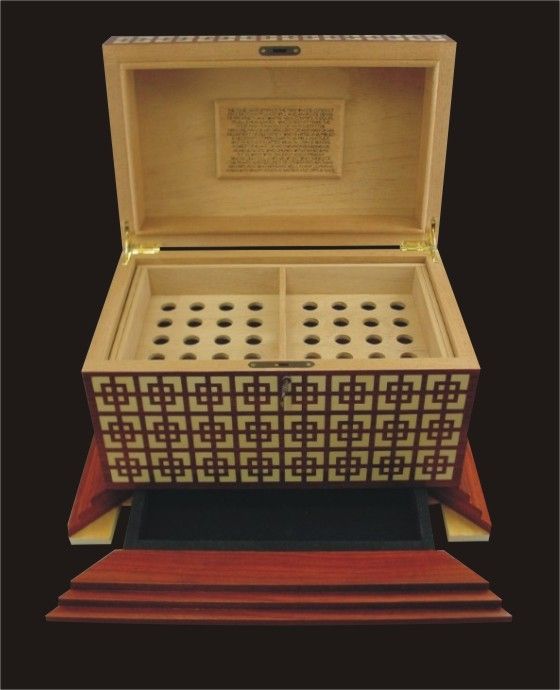 Hand Made Custom Humidor With Custom Inlay Hd75-1 And Free Shipping. by ...