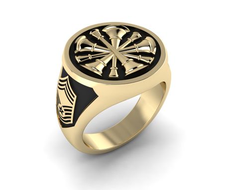 Buy a Hand Made Custom Air Force Fire Chief Signet Ring, made to order ...