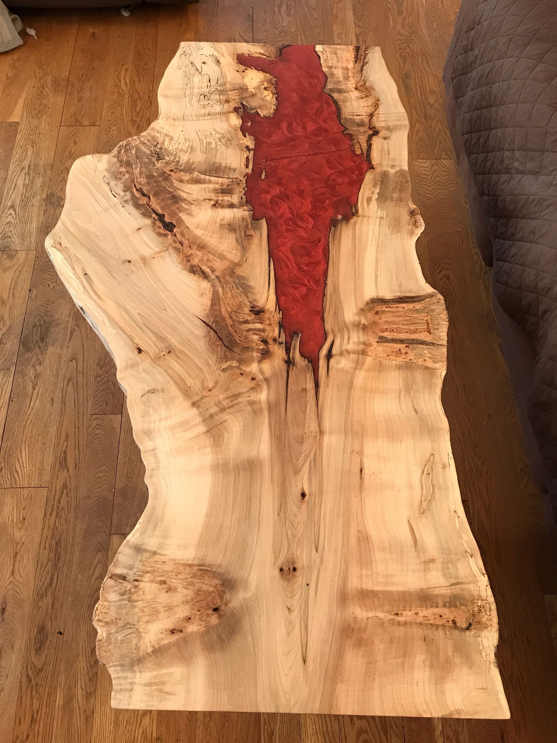 Custom Made Live Edge Maple Resin Table by Martin Rustics | CustomMade.com