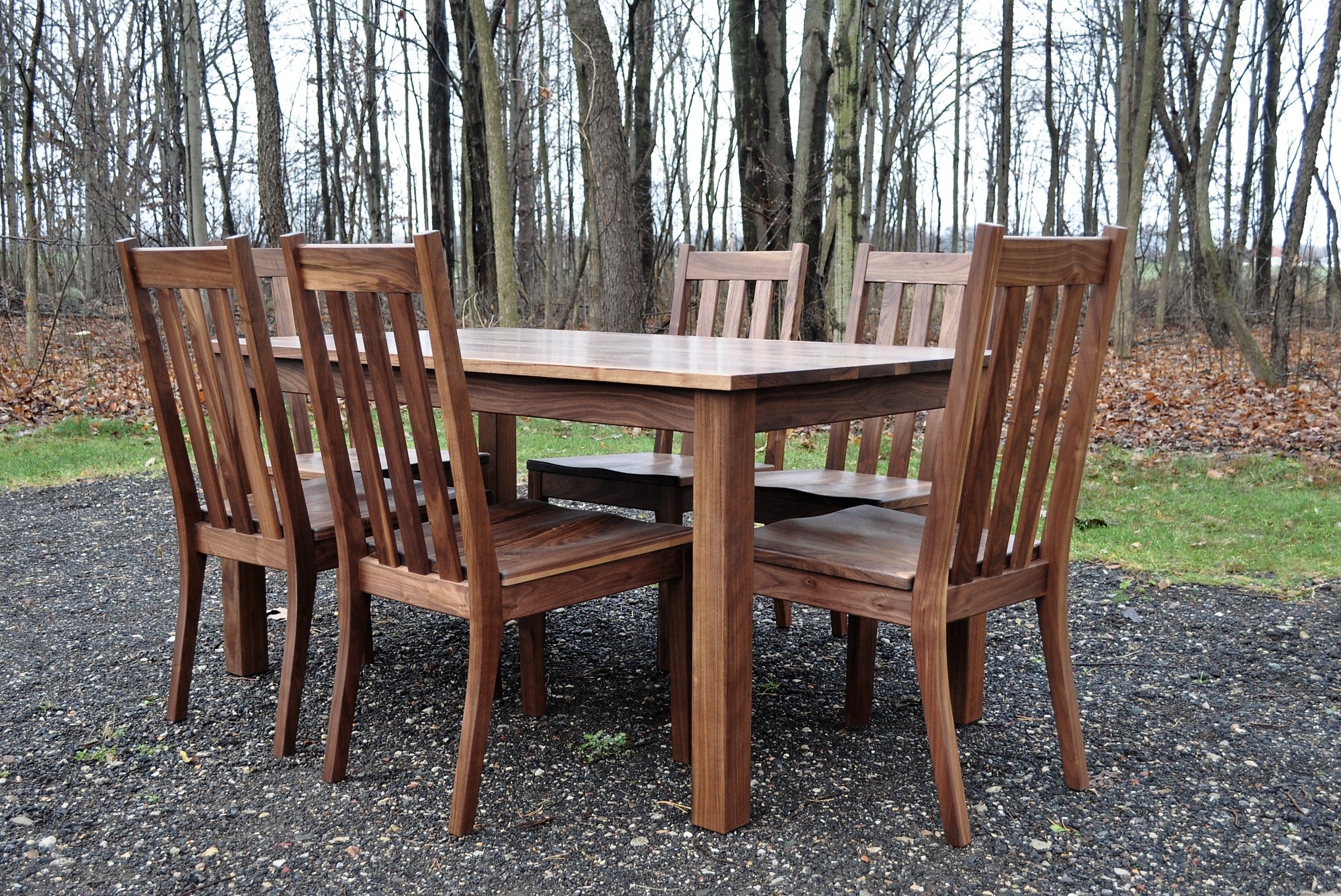 Custom Made Solid Walnut Dining Set By Glessboards