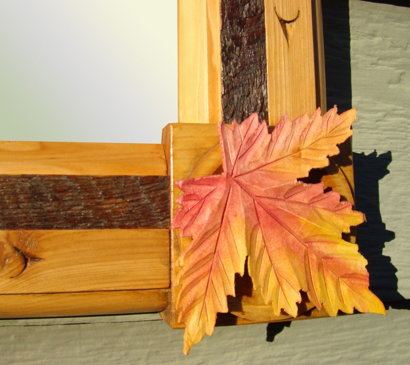 Custom Made Carved Maple Leaf Mirror by Boot Wood Artisan | CustomMade.com