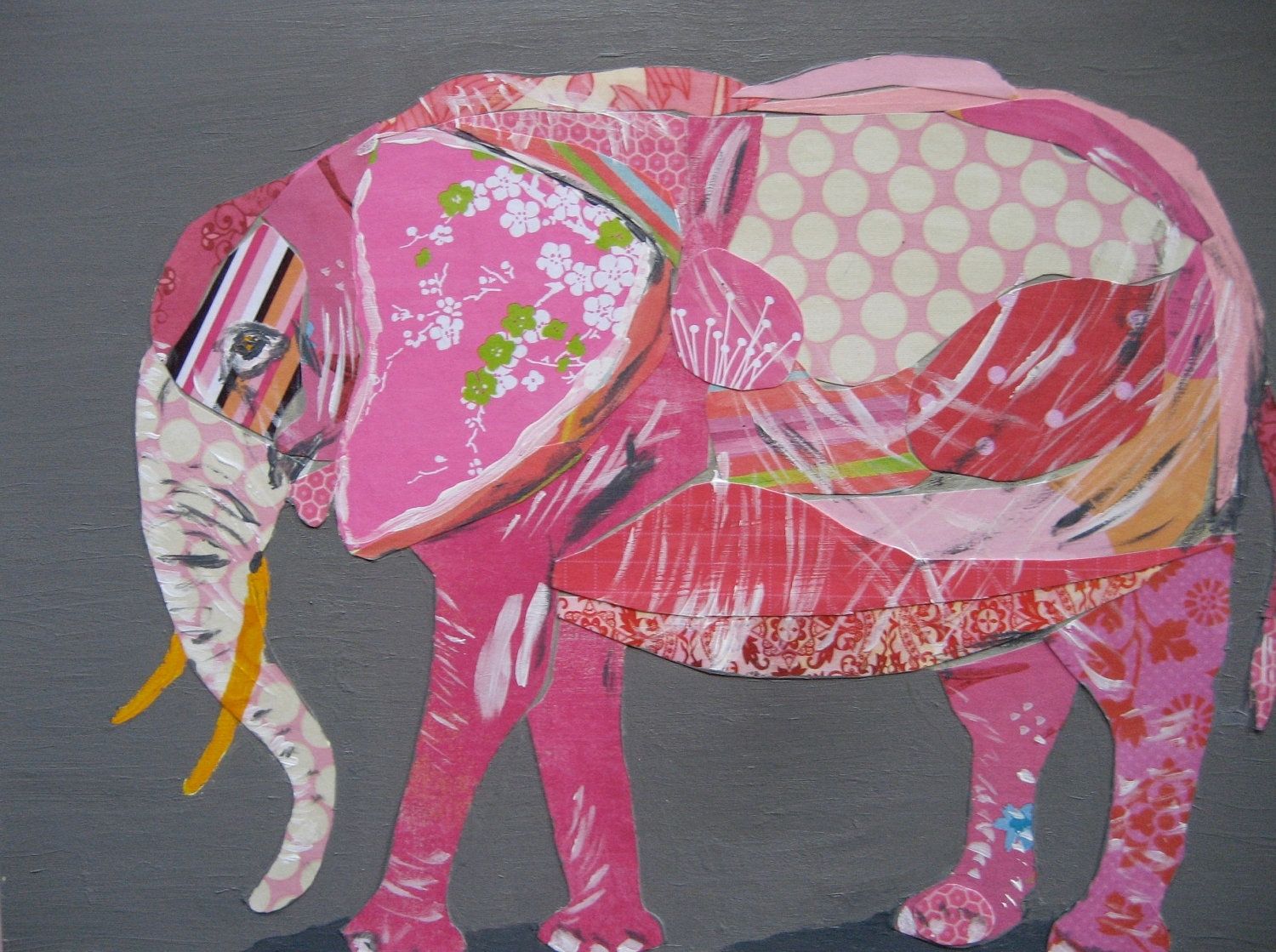Hand Crafted Pink Elephant Limited Edition Print by ZouZou's Basement ...