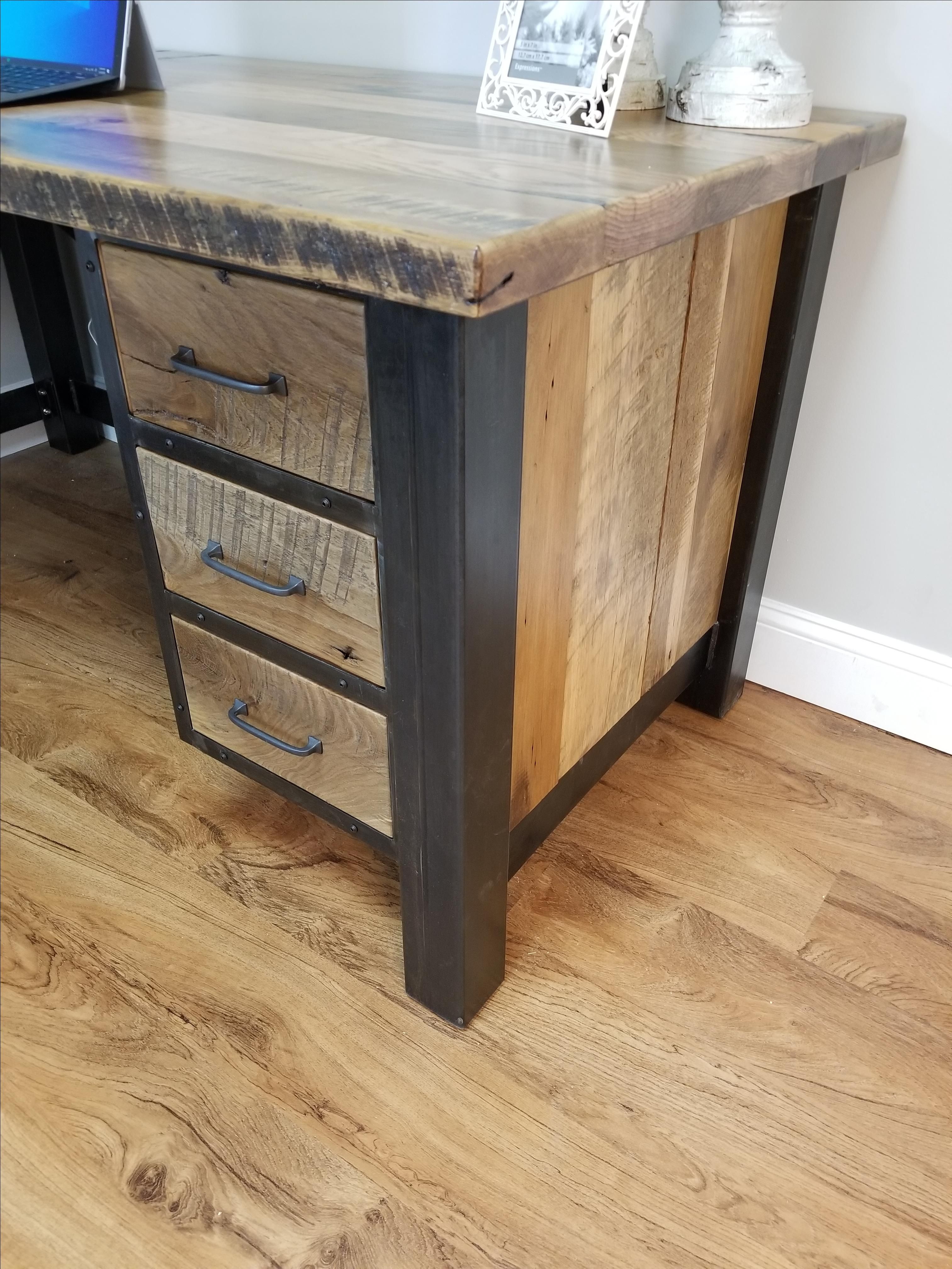 Buy Custom Made Reclaimed Wood Office Desk, Barnwood Computer Desk ...