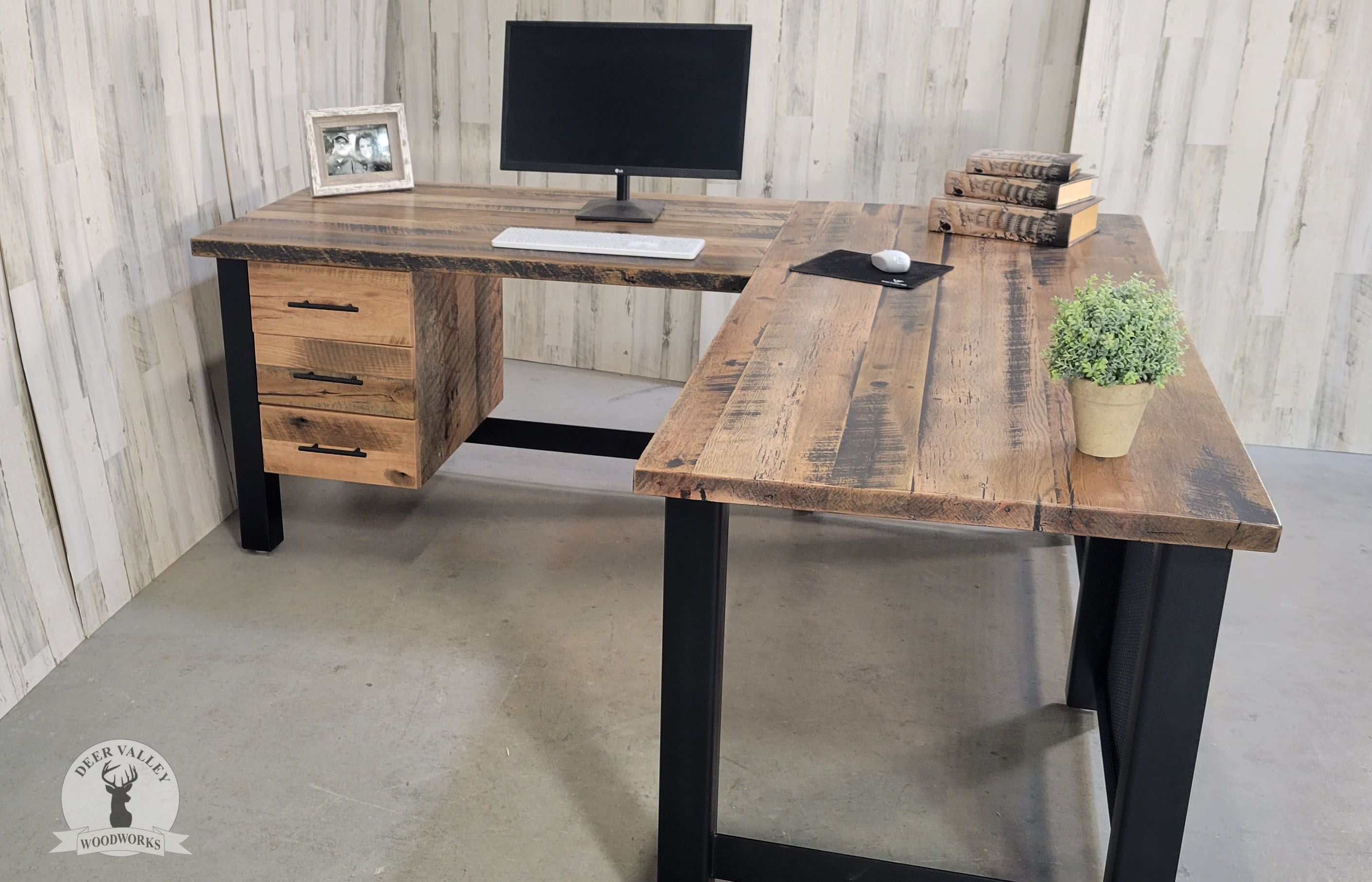 Buy Custom Reclaimed Wood Office Desk, Barnwood Computer Desk, Corner ...