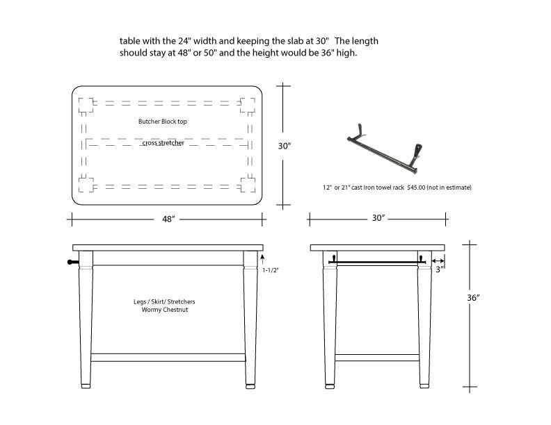 Custom Made Butcher Block Prep Table by JGFstudio for woodworking ...