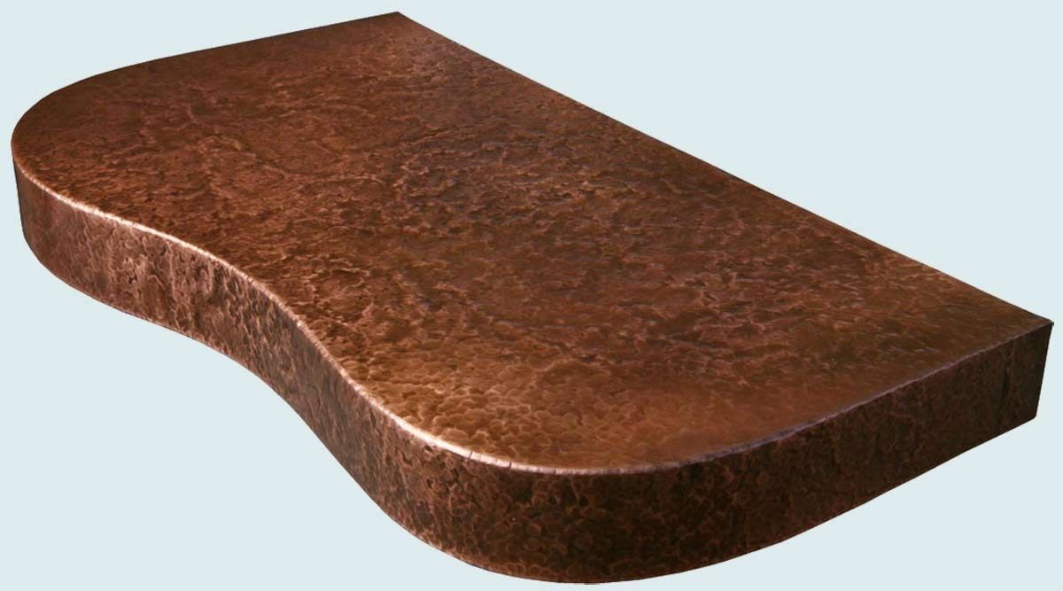 Hand Crafted Copper Countertop With Curved Shape & Hammering by ...