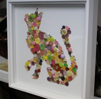 Hand Crafted Sold ~ Cat Button Art by Nancy Bossert | CustomMade.com