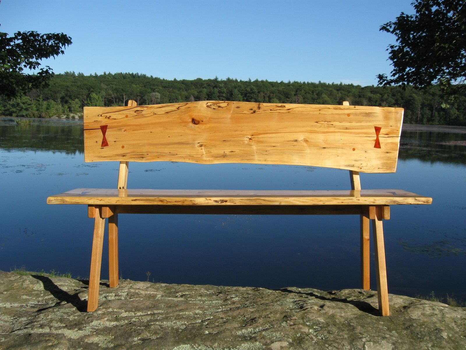 Handmade '' Simply Book Matched '' Spalted Maple Bench by Warren Woods ...
